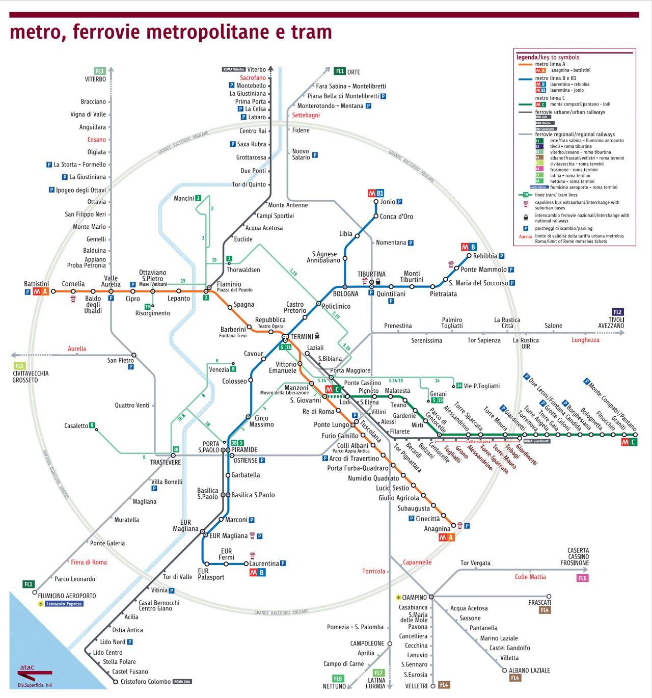 Rim metro karte - Karta Rima Metro aplikacije (Lazio - Italija)