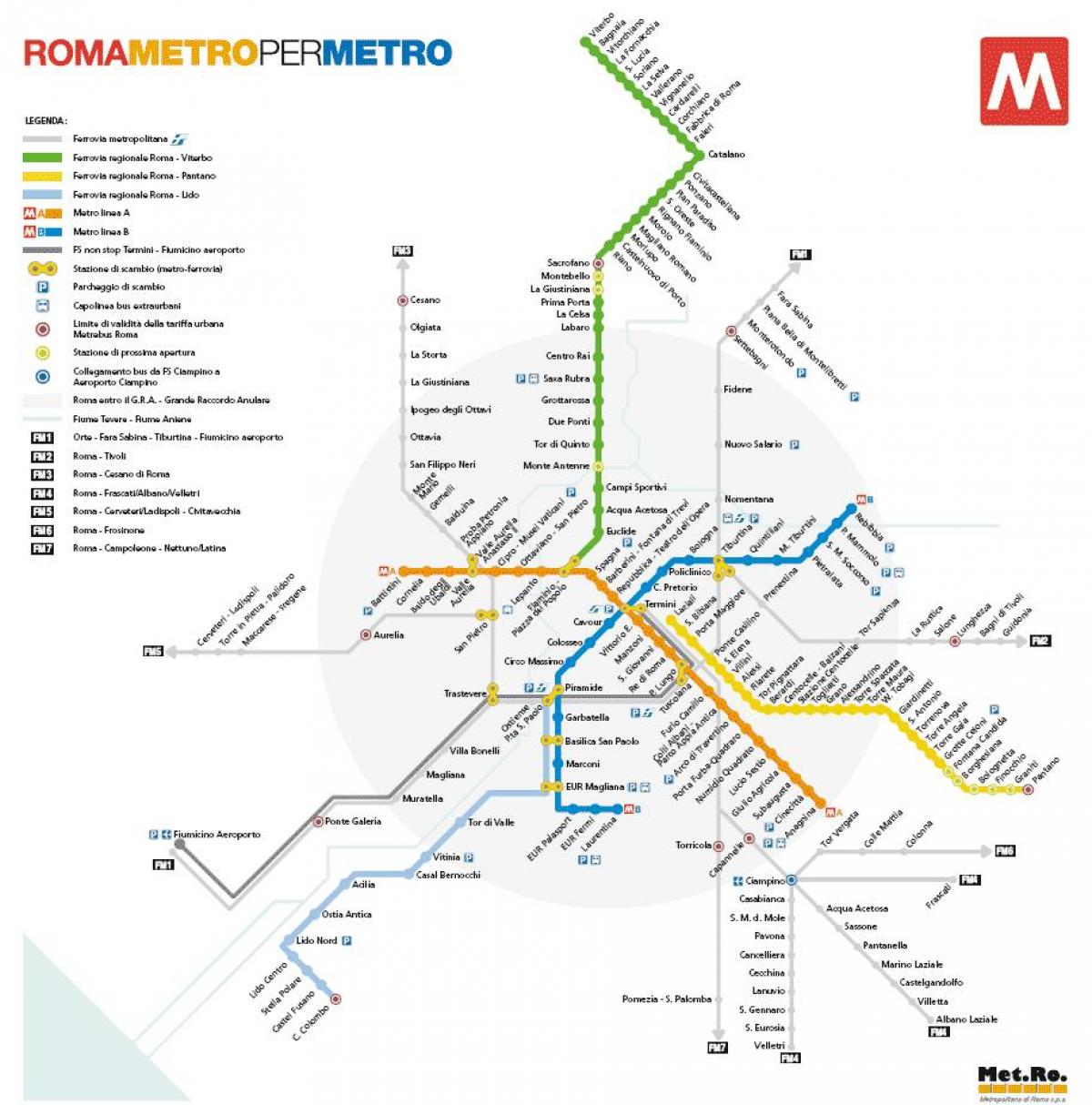 Rim shema metro u Rimu shema metro 2016 (Lazio - Italija)