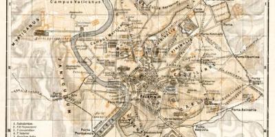 Stara karta Rimu - kartu starog Rima (Lazio - Italija)